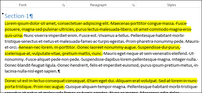 How to Collect Multiple Highlighted Text Selections into One Document in Word 2013