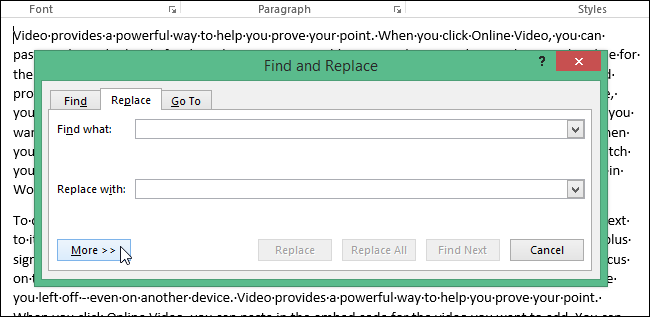 How to Use Wildcards When Searching in Word 2013