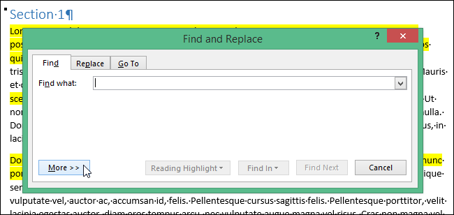 How to Collect Multiple Highlighted Text Selections into One Document in Word 2013