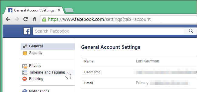 fb timeline settings