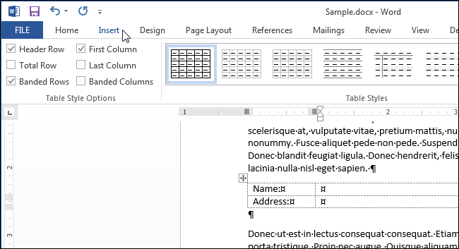 How to Insert the User Information into a Word Document