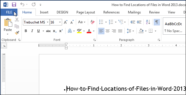 How to Find Locations of Files in Word