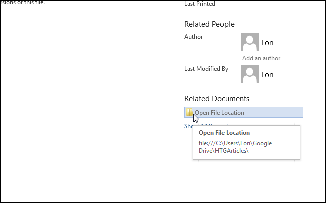 How to Find Locations of Files in Word