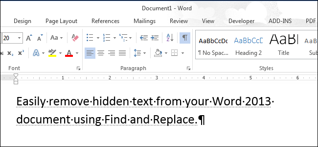 How to Quickly Remove Hidden Text From a Document in Word