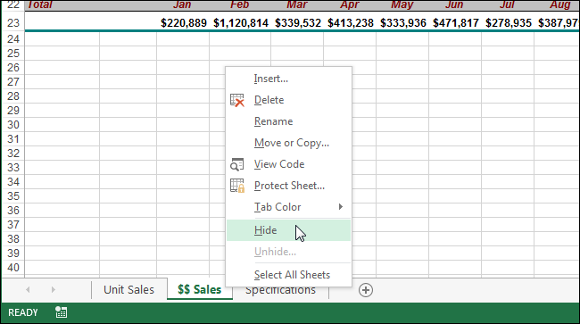 How to Hide Worksheets/Tabs and Entire Workbooks in Excel