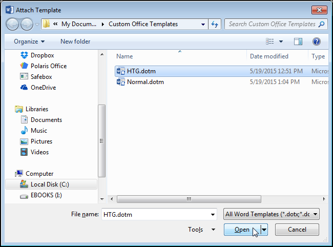 How to Determine and Change Which Template is Attached to a Word Document