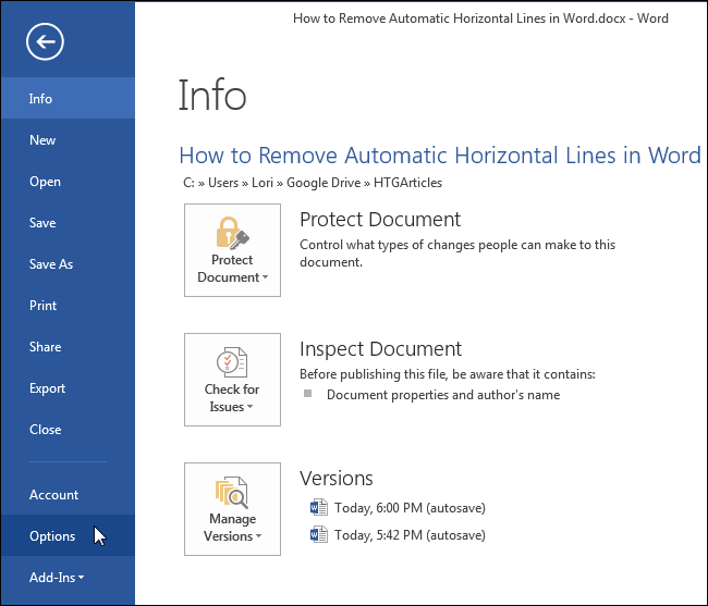 How to Remove Automatic Horizontal Lines in Word