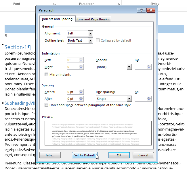 How to Set Paragraph Formatting in Word