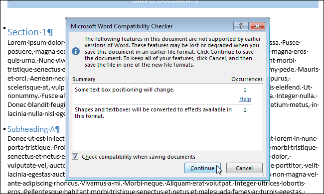 How to Convert a Word 2013 Document to an Older Version of Word