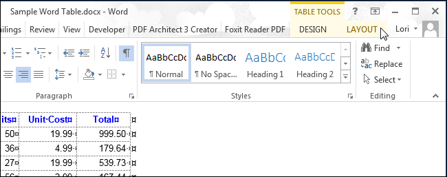 How to Select All or Part of a Table in Word