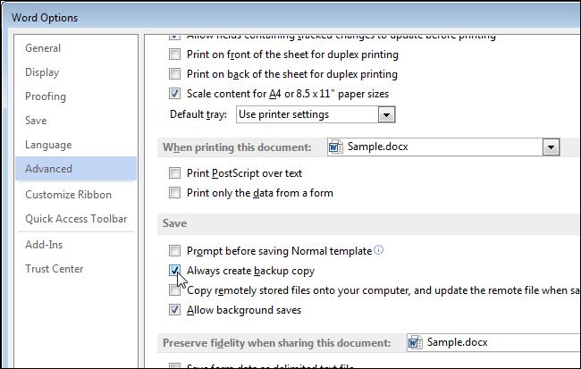 How to Automatically Create a Backup Copy of a Word Document When You ...