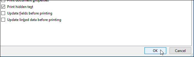 How to Print Hidden Text in Word
