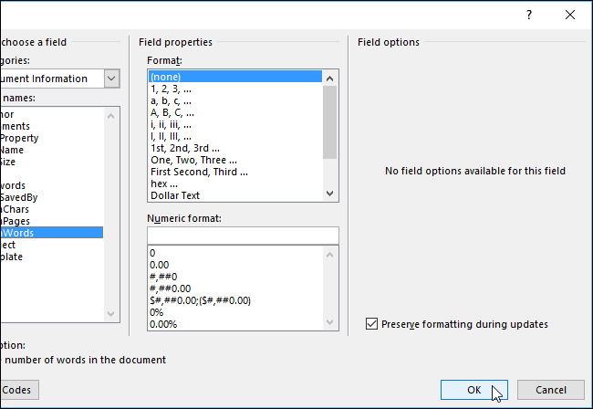 How to Insert a Word Count into Your Word Document