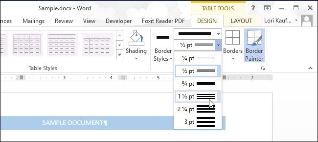 How to Add Borders to or Change Borders on a Table in Word