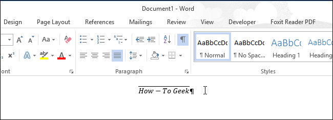 How to Overline Text in Word