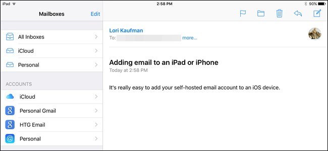 How to Add a Self-Hosted Email Account to an iOS Device