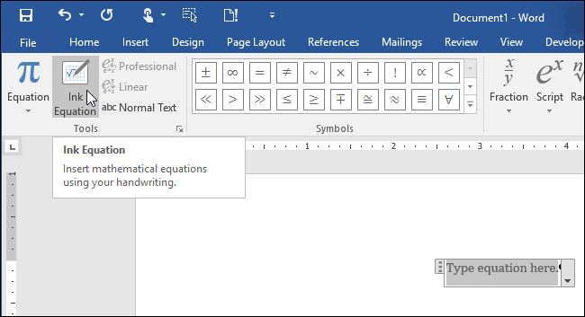 How to Use the Ink Equation Feature in Office 2016 to Write Equations