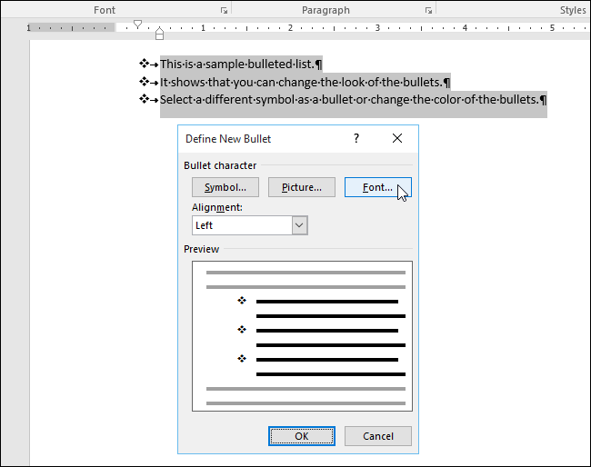 How to Customize the Bullets in a Bulleted List in Word