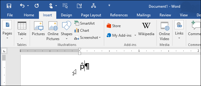 combining diacritical marks excel