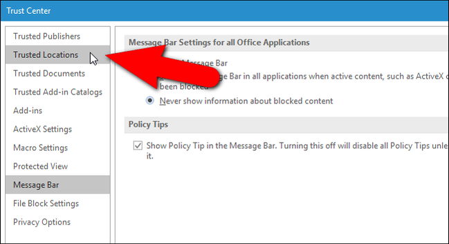 How to Disable the Security Warning Message Bar in Microsoft Office ...