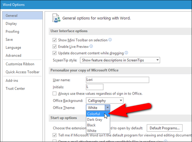 How to Customize the Title Bar Theme in Microsoft Office 2016