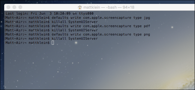 How to Change the Screenshot File Type in OS X