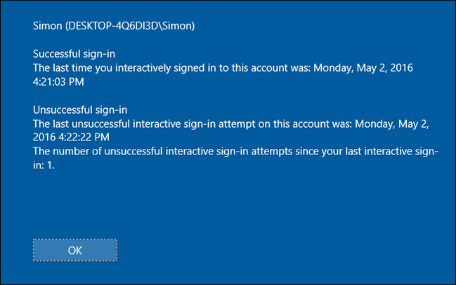 How to See Previous Logon Information on the Windows Sign In Screen