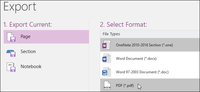 How to Export Your OneNote 2016 Notes to Different File Formats