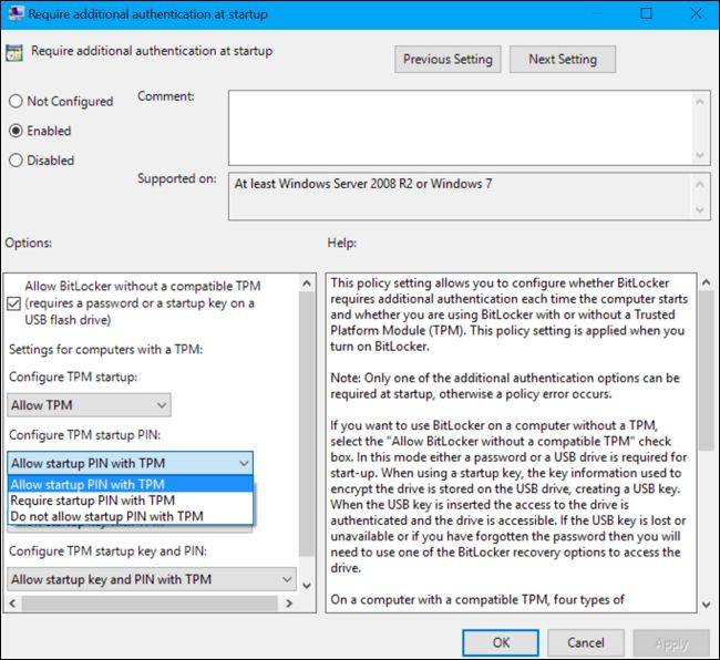 How to Enable a Pre-Boot BitLocker PIN on Windows