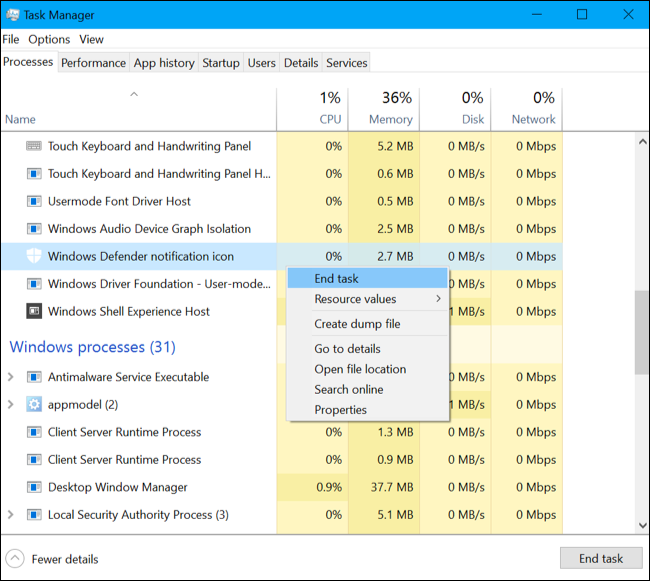 How to Remove the Windows Defender Icon From Your Notification Area