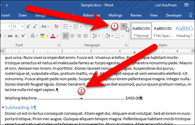 How to Add a Tab Leader to a Tab Stop in Microsoft Word