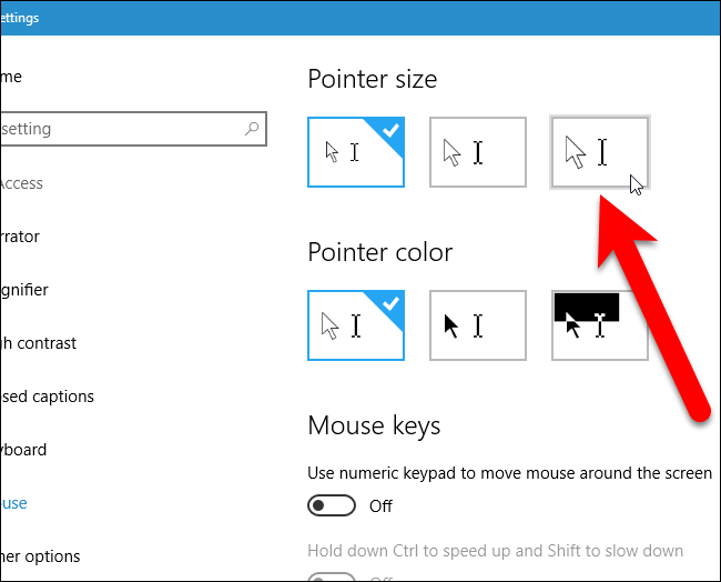 change mouse pointer icon