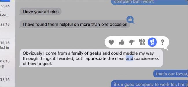 How to Add a Tapback to an iMessage in macOS Sierra