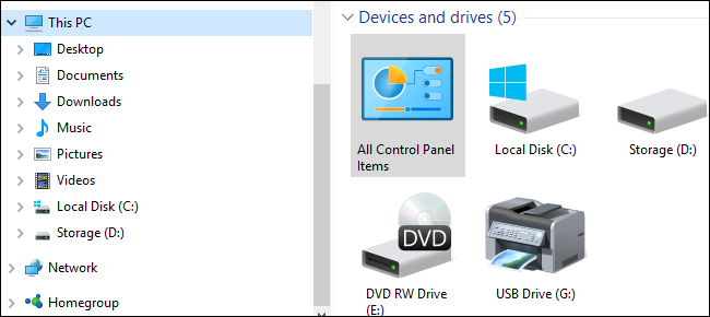 How to Add the Control Panel to Windows' File Explorer