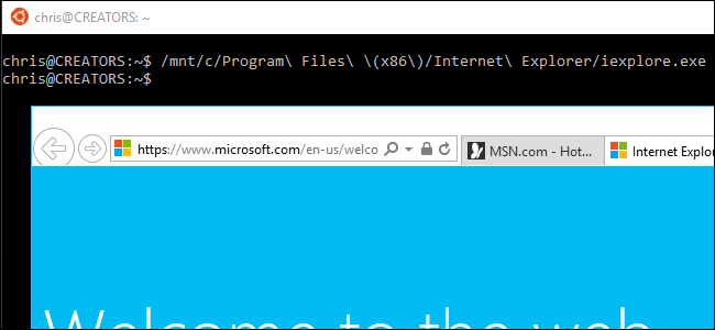 How to Run Windows Programs from Windows 10's Bash Shell