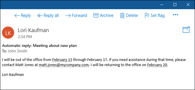 How to Set Up an Out of Office Reply in Windows 10 Mail