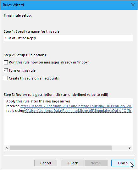 vacation reply example