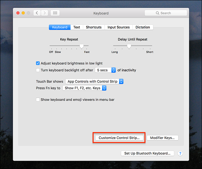 How to Add or Remove Icons From Your MacBook Pro's Touch Bar