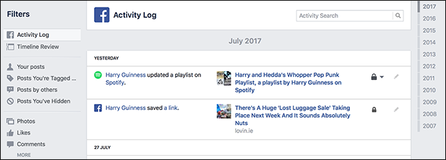 How to See a Log of Everything You’ve Ever Done on Facebook