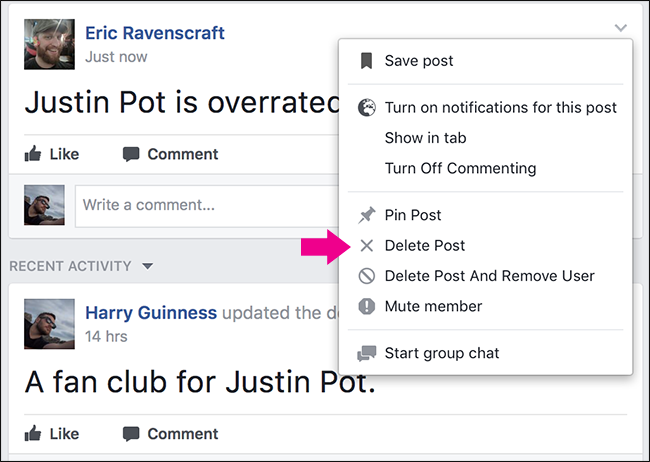 How to Remove a Post from a Facebook Group