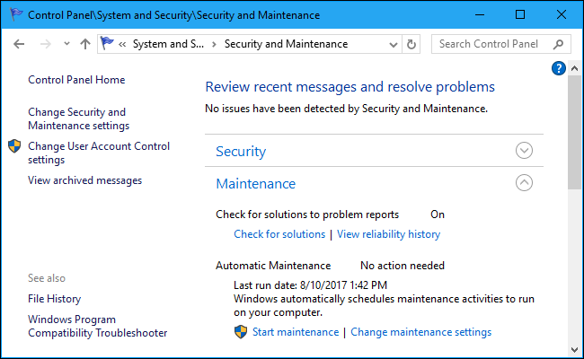 How to Schedule Automatic Maintenance on Windows 10 (and What It Does)