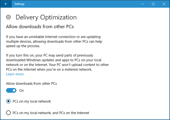 How to Stop Windows 10 From Uploading Updates to Other PCs Over the ...
