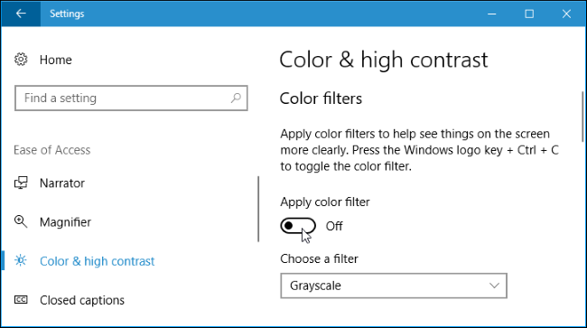 How to Enable Color Filters to Read the Screen More Clearly on Windows 10