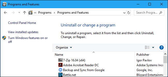 How to Get to the Old Uninstall Programs Panel on Windows 10