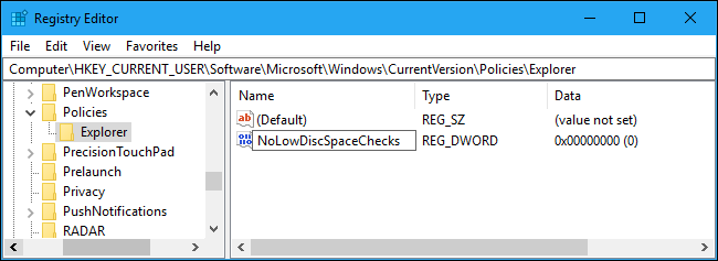 How to Disable the "Low Disk Space" Warning on Windows