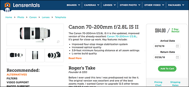 When and How to Rent Photography Gear