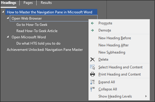 Use the Navigation Pane to Easily Reorganize Microsoft Word Documents