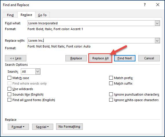 How to Find and Replace Formatting in Microsoft Word