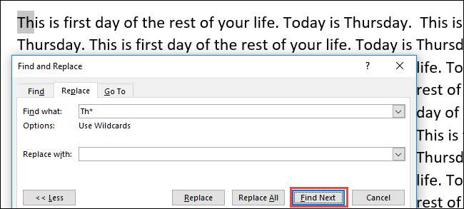 How to Use Wildcards When Searching in Word 2016