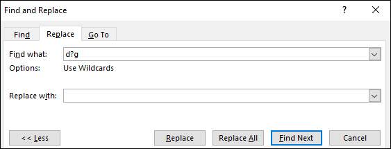 How to Use Wildcards When Searching in Word 2016
